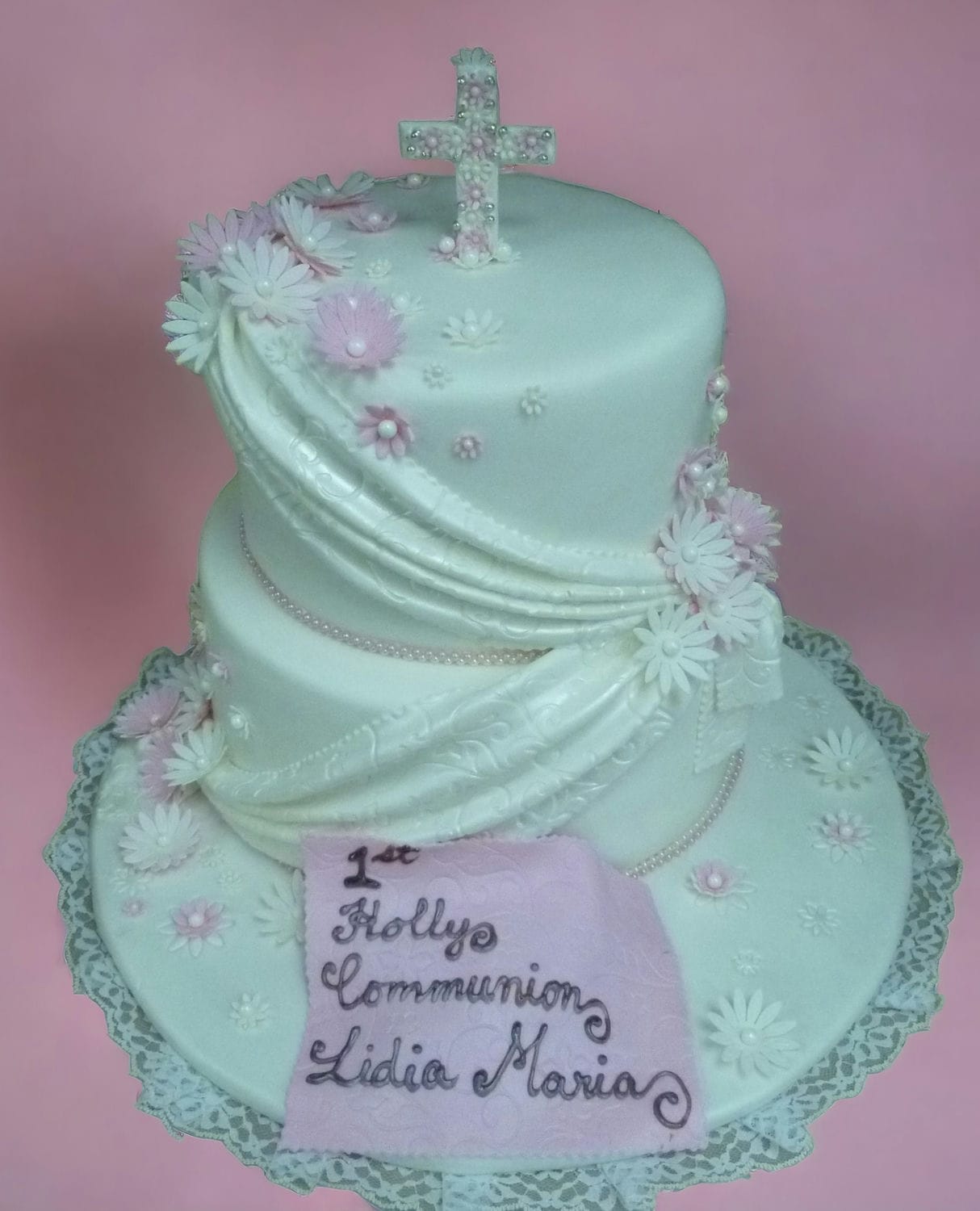 Two Tiers Christian Cake - Cake2Love